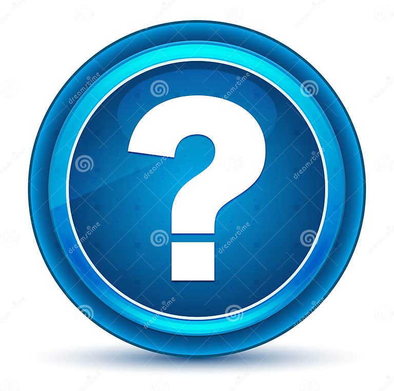 Question Mark Icon Eyeball Blue Round Button Stock Illustration ...