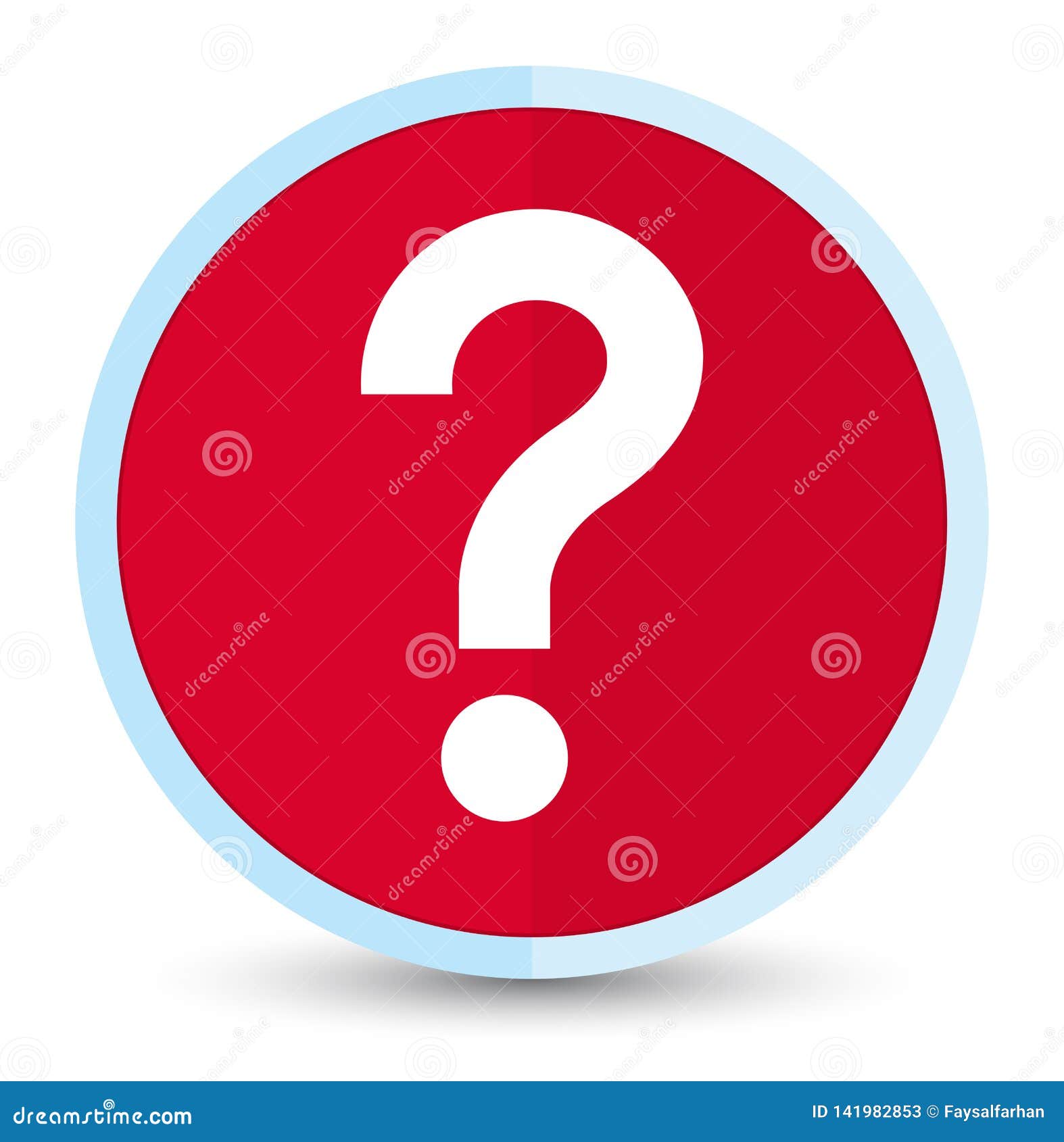 Question Mark Icon Flat Prime Red Round Button Stock Vector ...