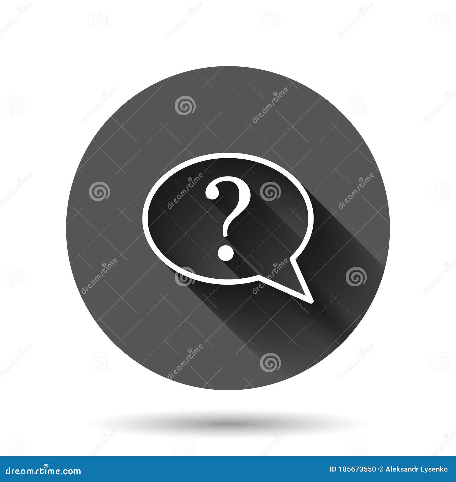 Question Mark Icon in Flat Style. Discussion Speech Bubble Vector ...