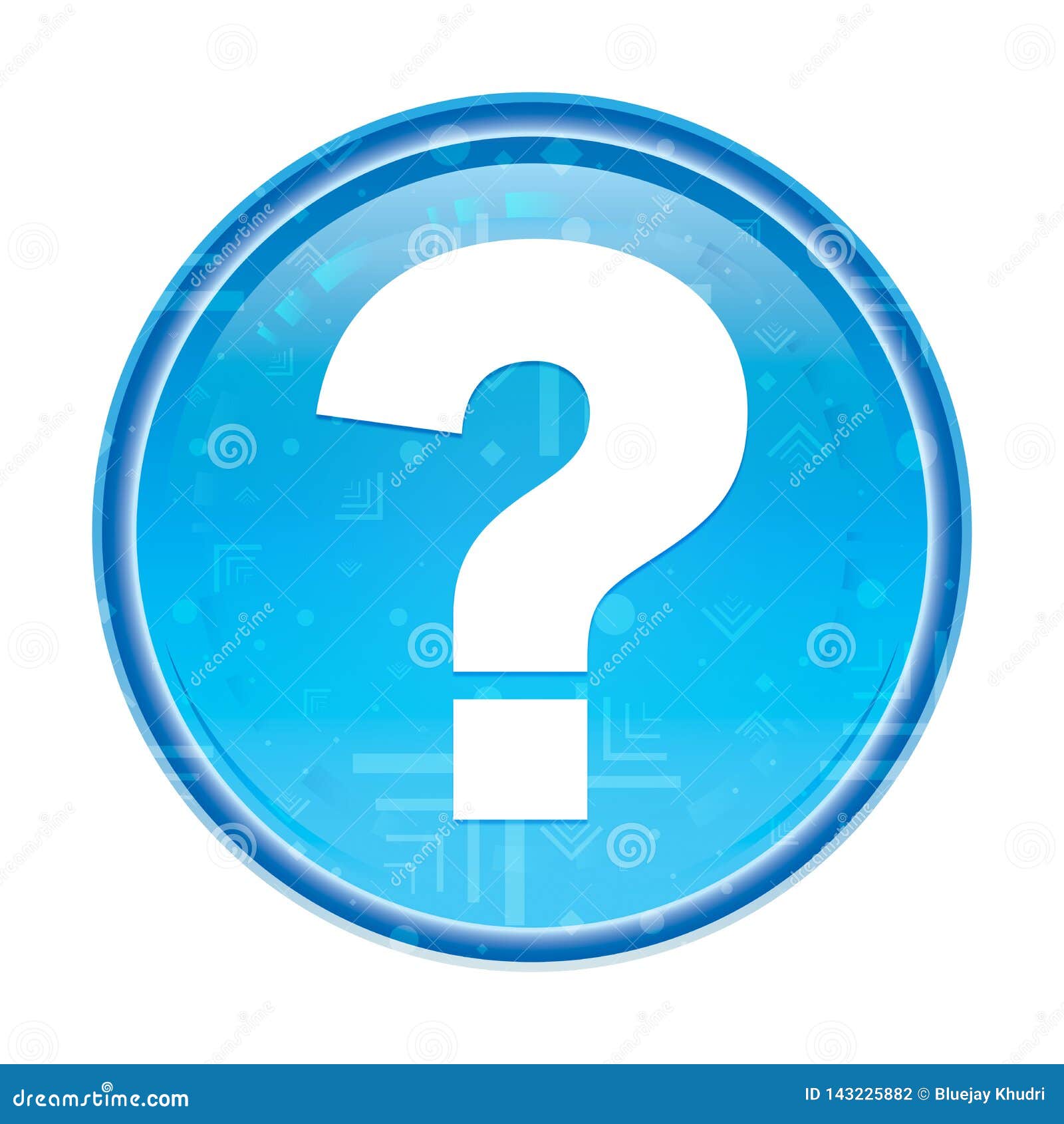Question Mark Icon Floral Blue Round Button Stock Illustration ...