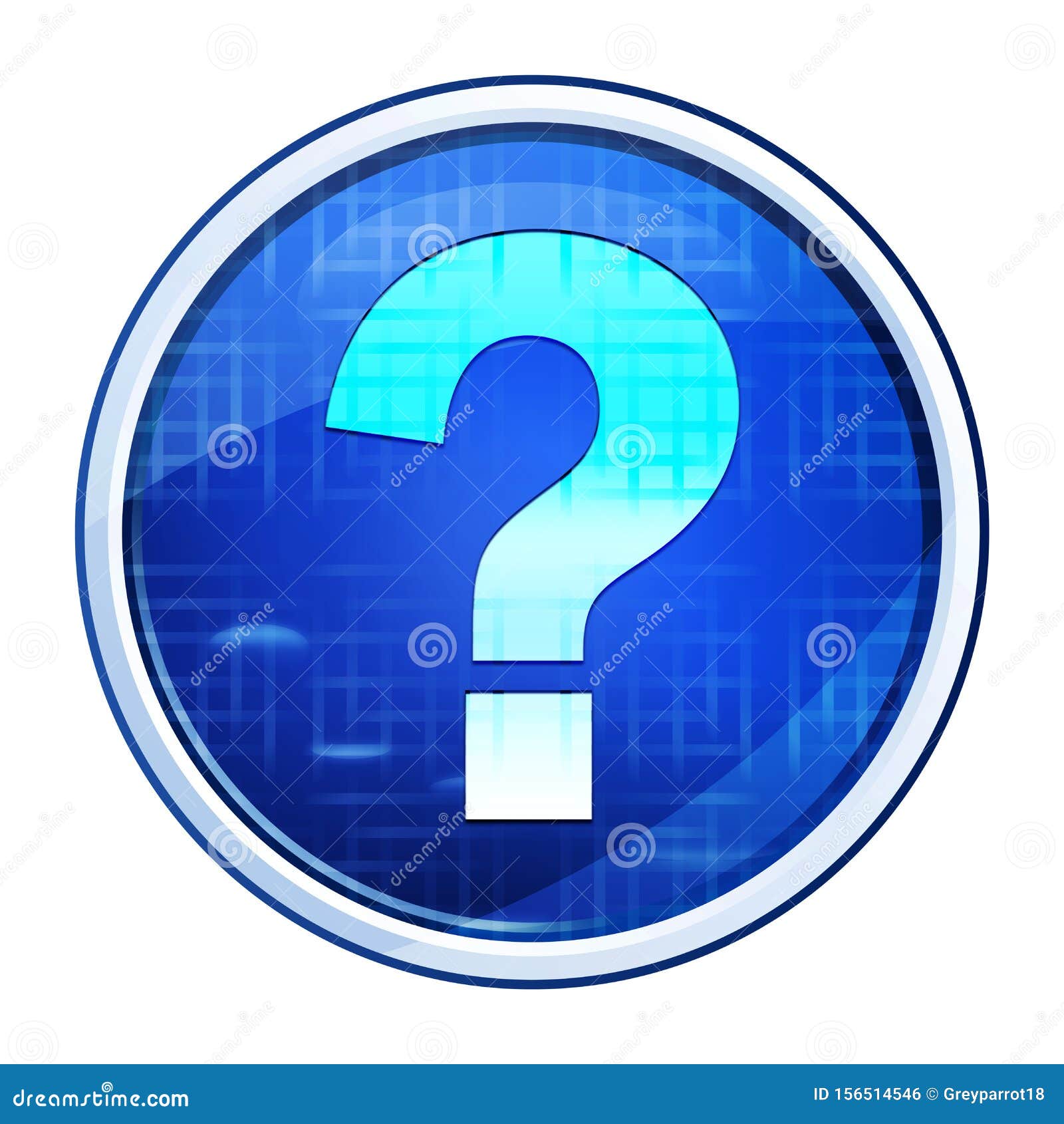 Question Mark Icon Futuristic Blue Round Button Vector Illustration ...