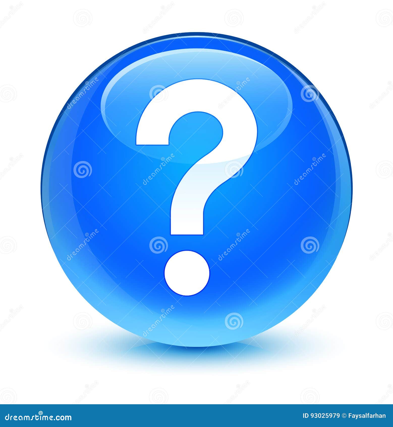 Question Mark Icon Glassy Cyan Blue Round Button Stock Illustration ...