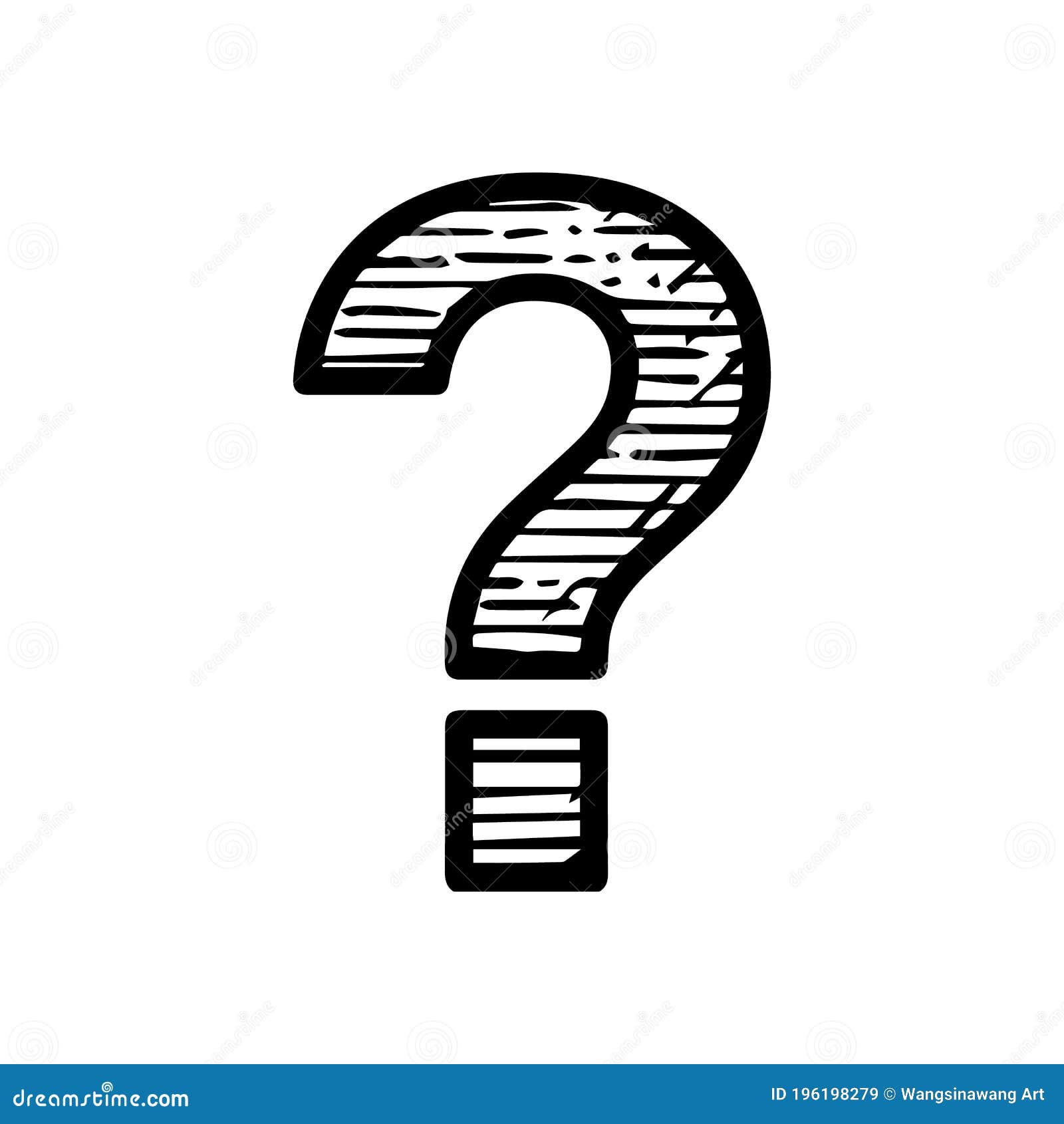 Question Mark Icon Hand Drawn Vector Illustration Isolated On White ...