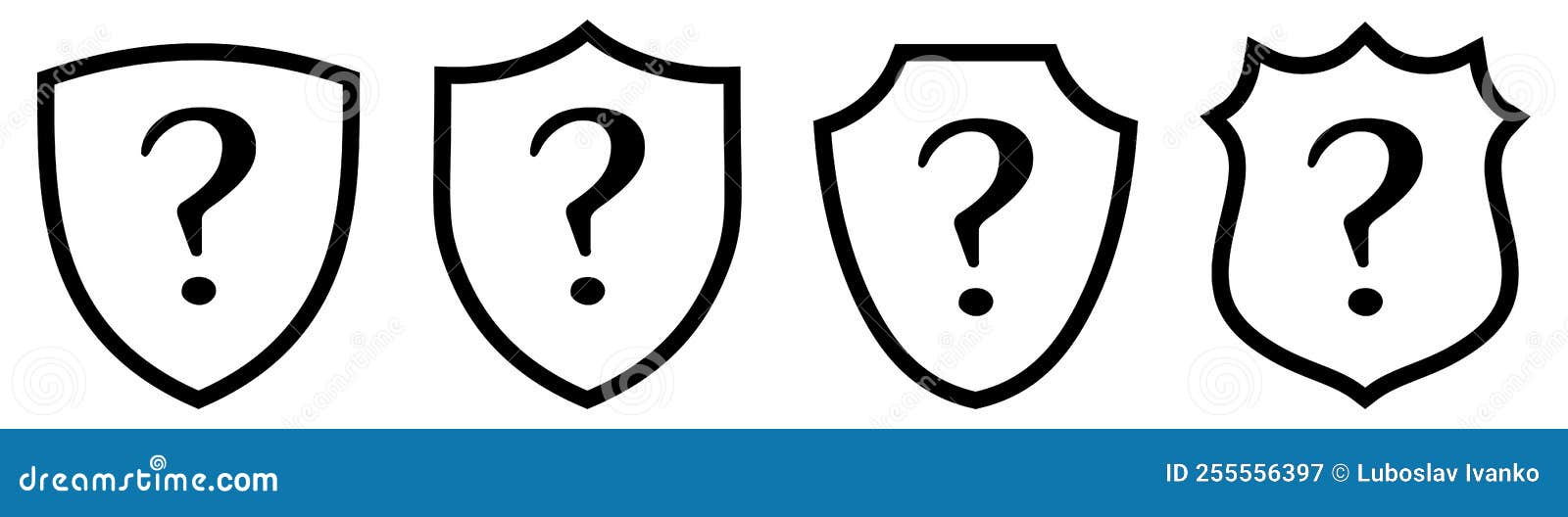 Question Mark Icon Inside Shield, Different Versions. Protection from ...