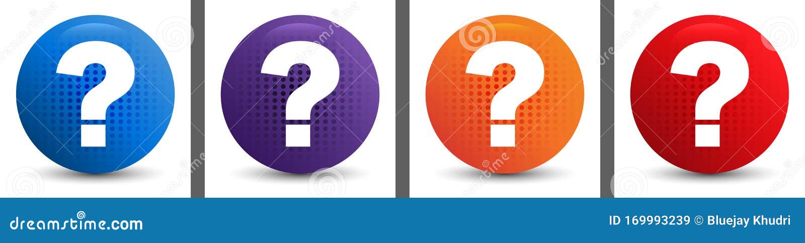 Question Mark Icon Abstract Halftone Round Button Set Stock Vector ...
