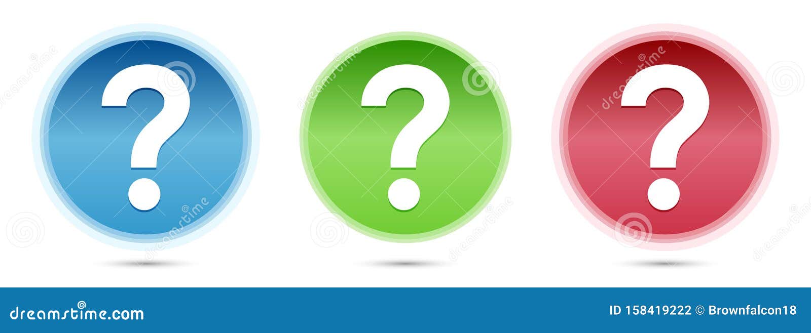 Question Mark Icon Glass Round Buttons Set Illustration Stock Vector ...