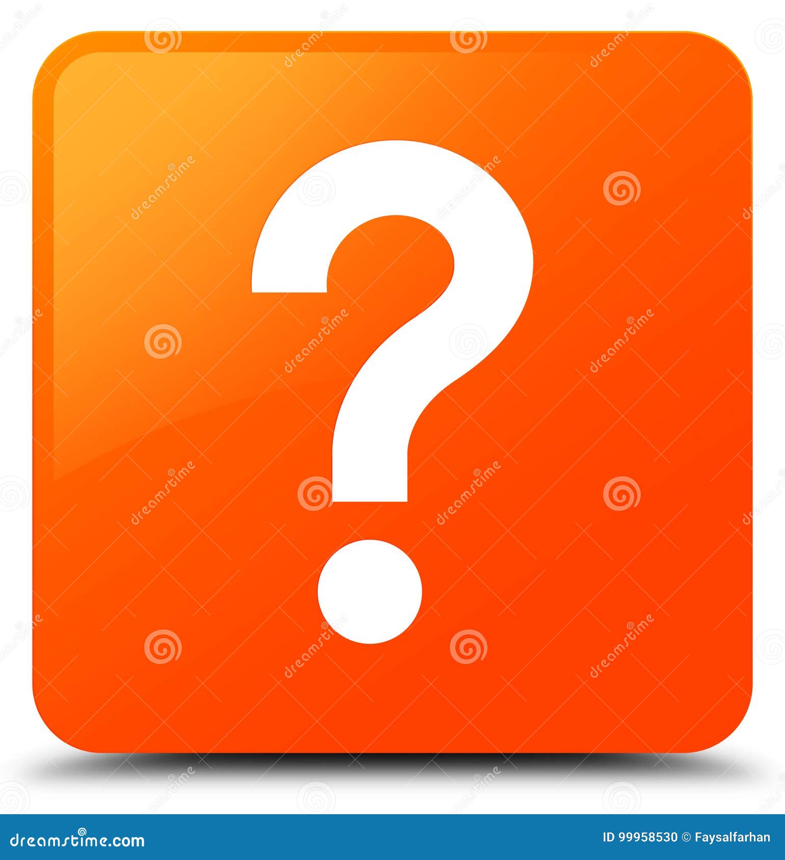 Question Mark Icon Orange Square Button Stock Illustration ...
