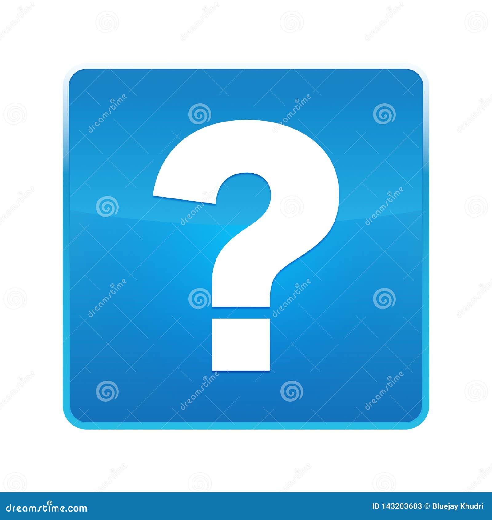 Question Mark Icon Shiny Blue Square Button Stock Illustration ...
