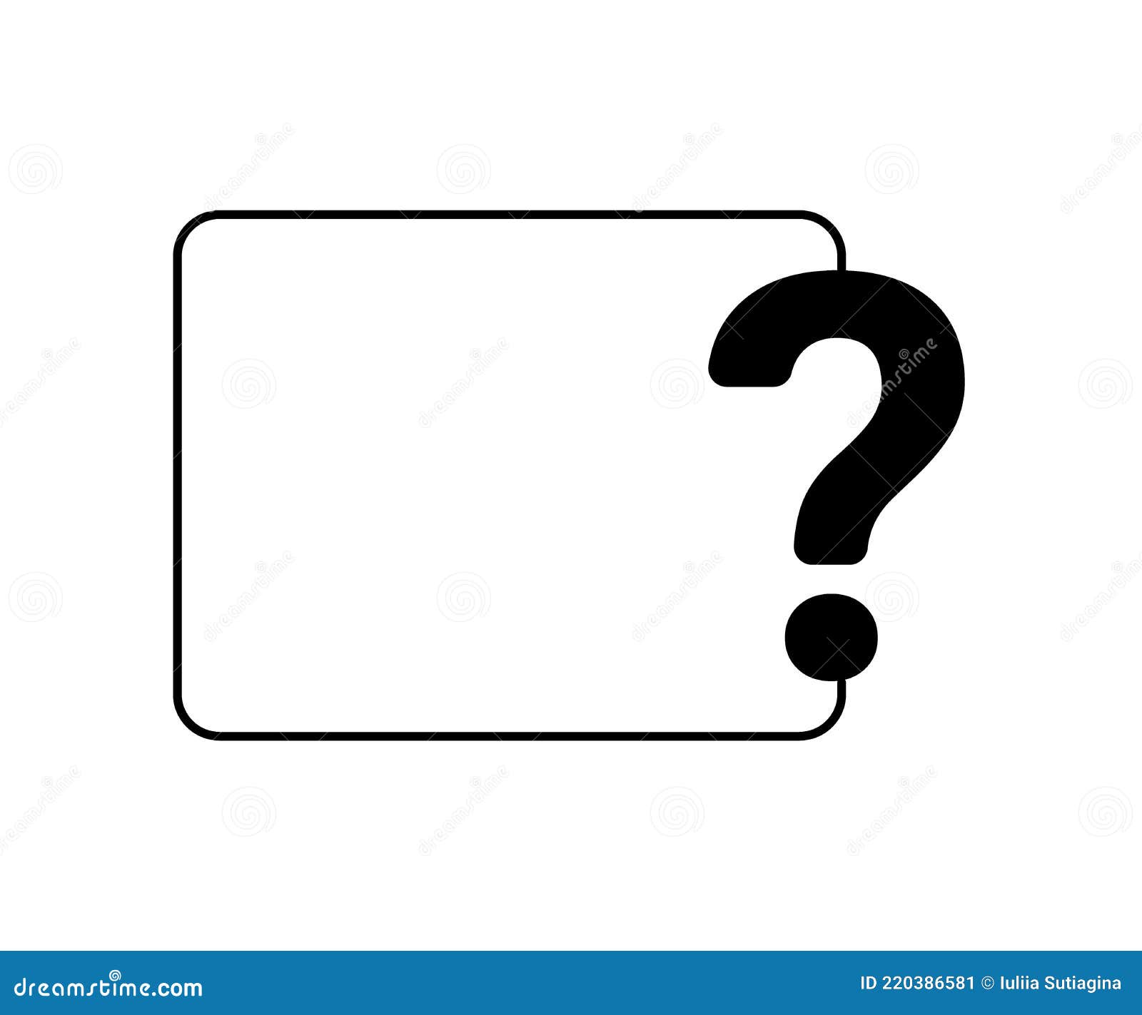 Question Mark Icon with Line Frame for Text. Help, Ask, Support, Faq ...