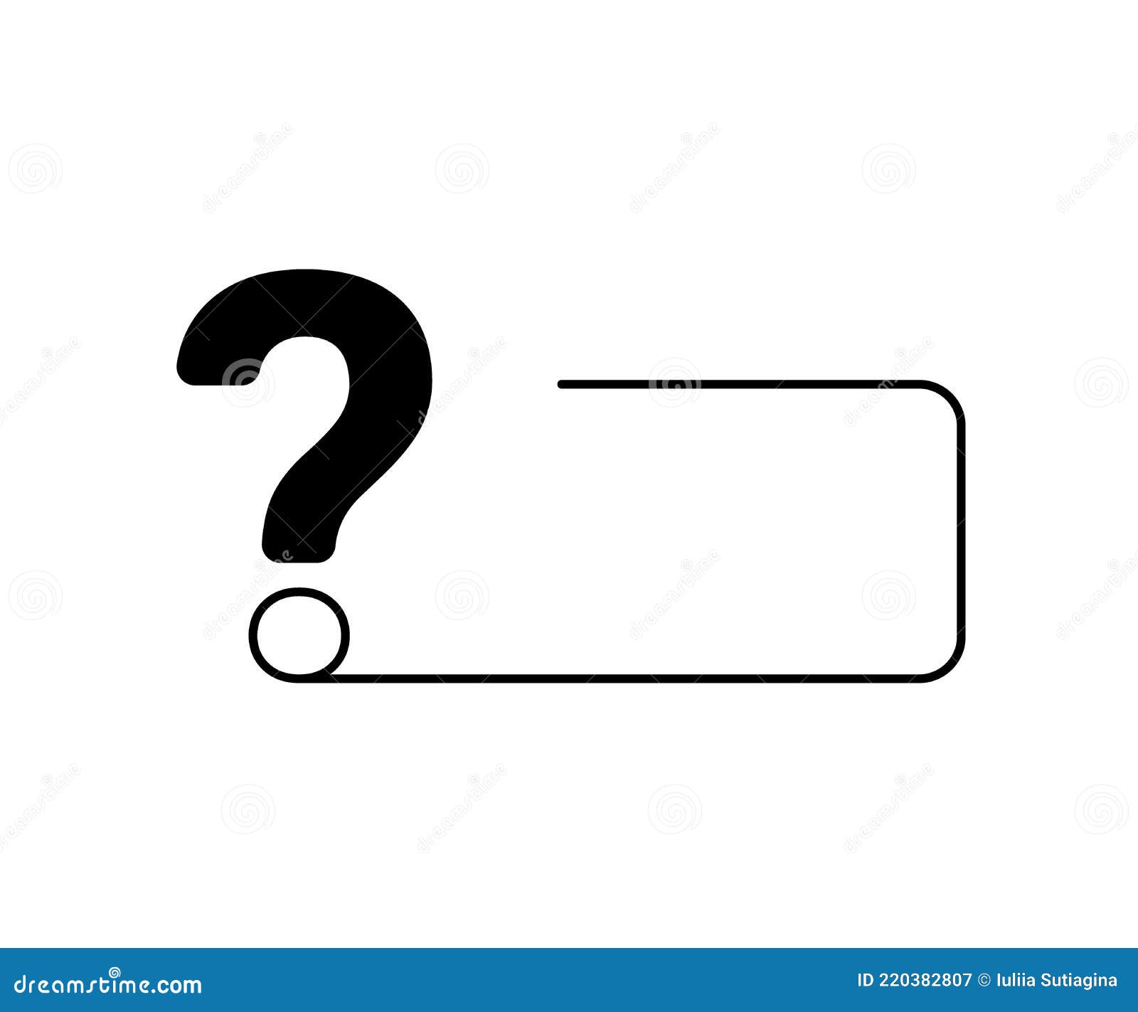 Question Mark Icon with Line Frame for Text. Help, Ask, Support, Faq ...