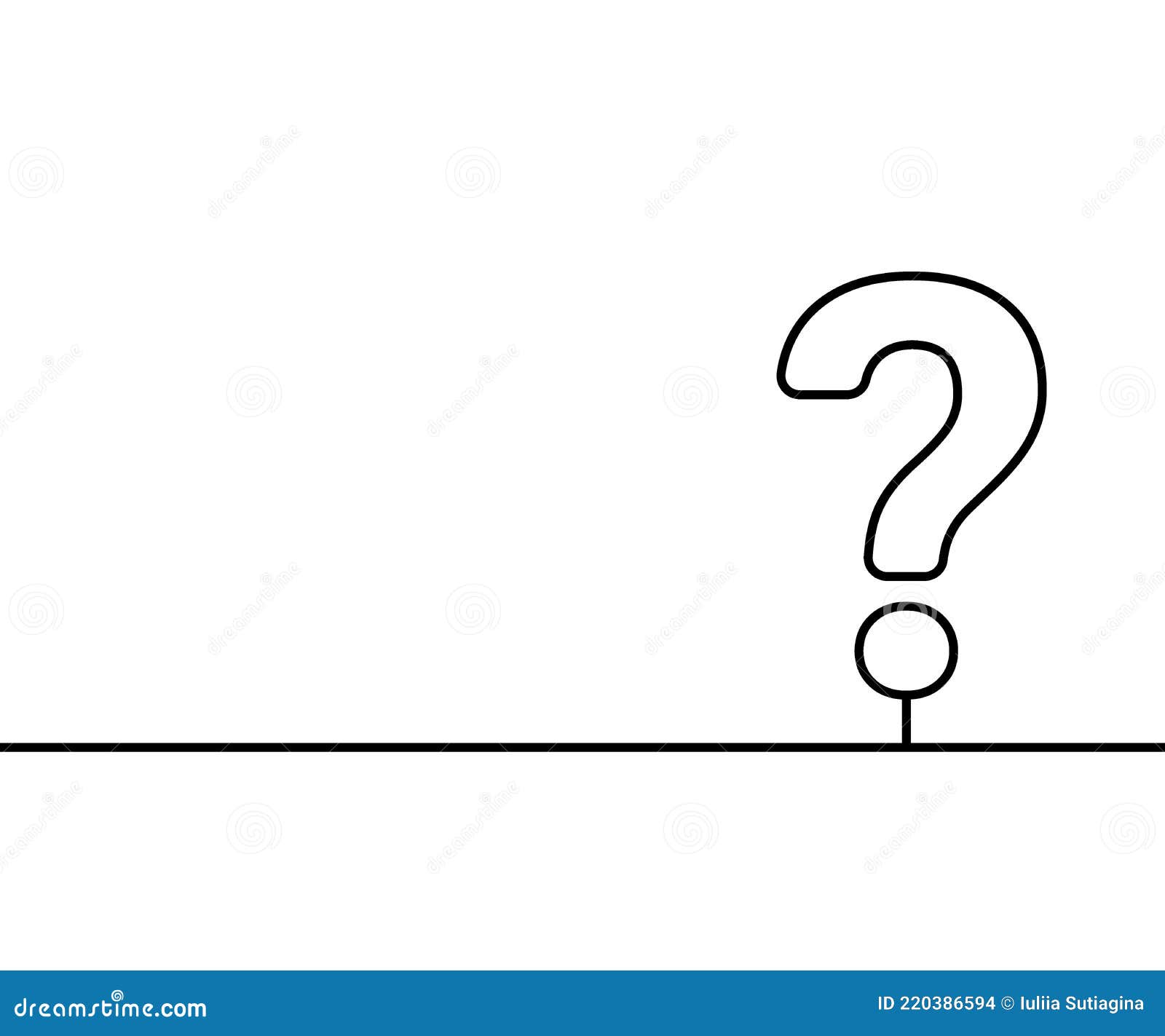 Question Mark Icon with Line. Help, Ask, Support, Faq Sign. Vector ...