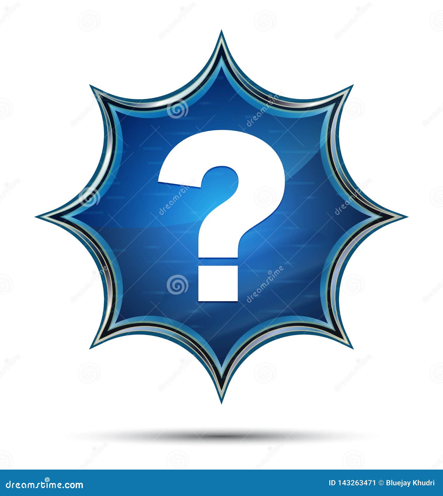 Question Mark Icon Magical Glassy Sunburst Blue Button Stock ...