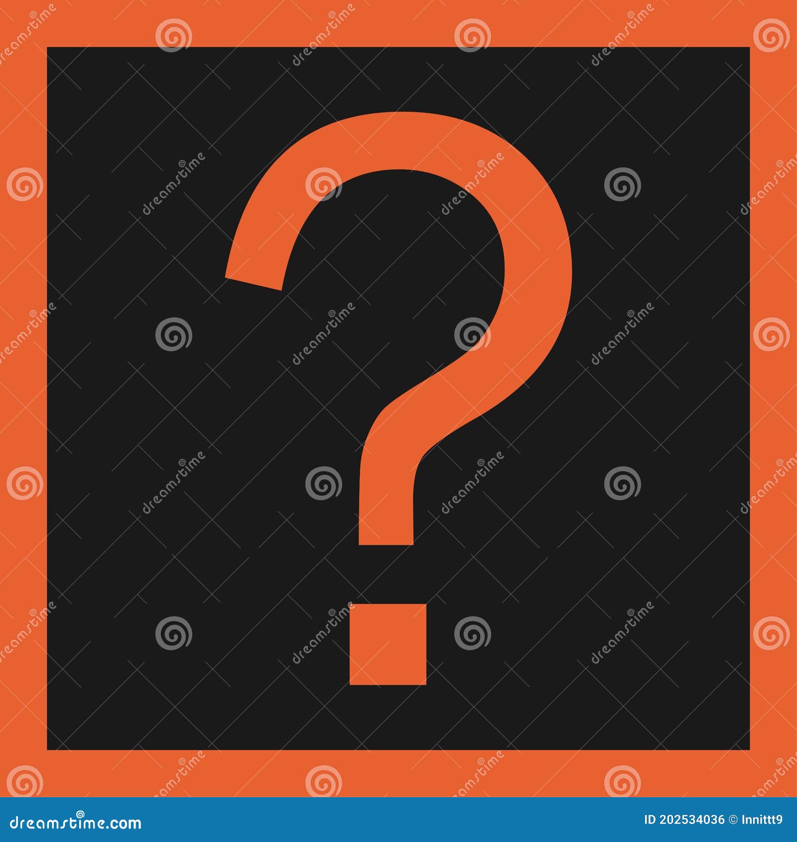 Question Mark Icon in Orange on a Black Background. Stock Vector ...