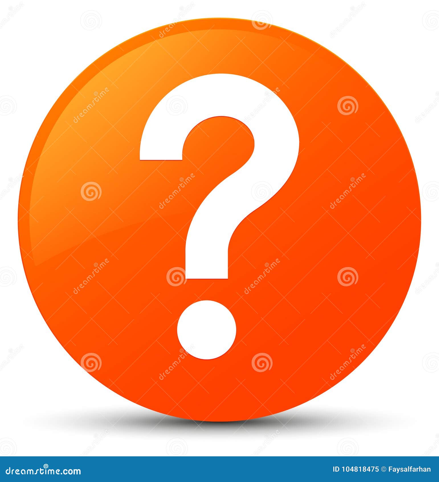 Question Mark Icon Orange Round Button Stock Illustration ...