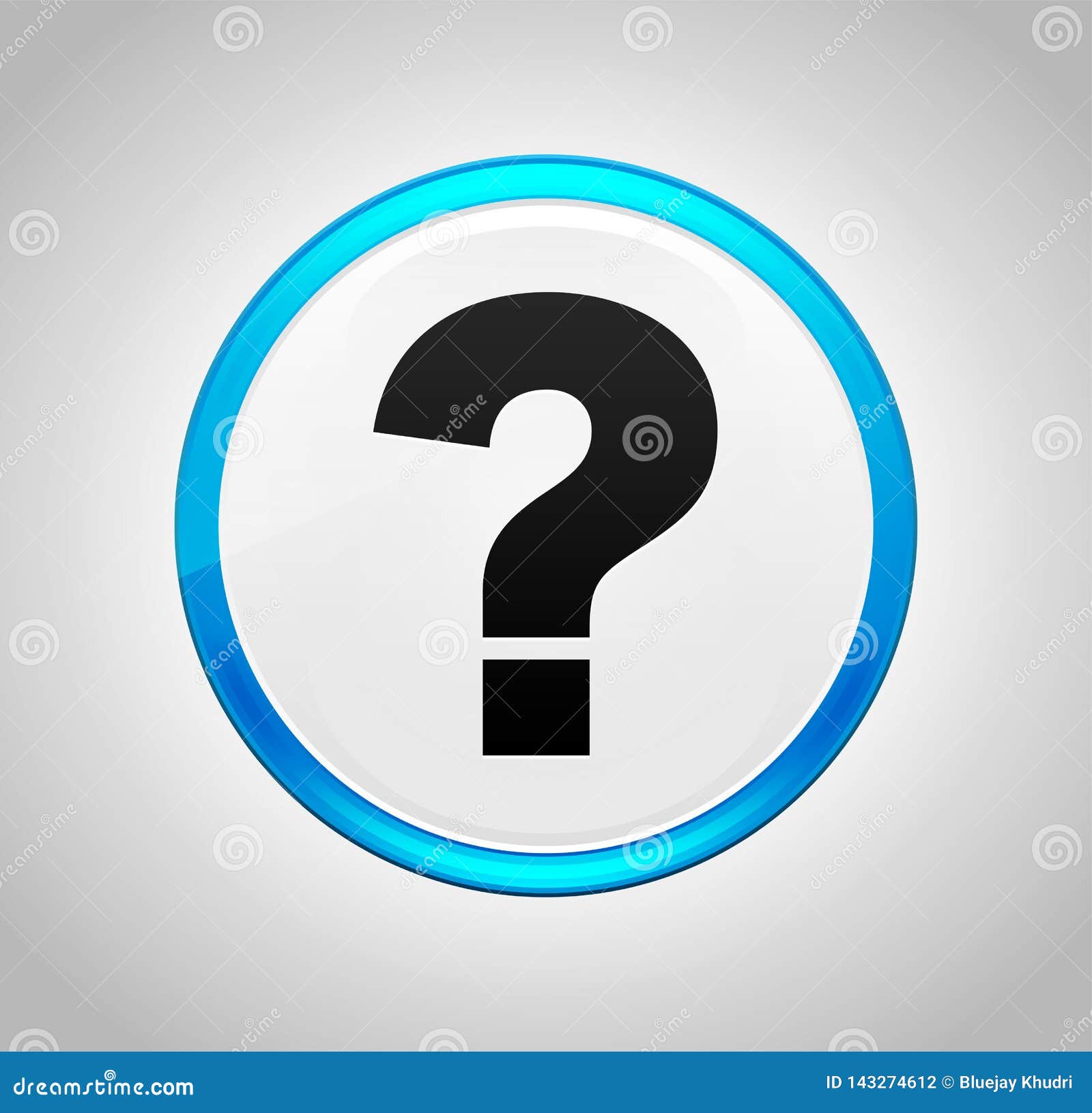 Question Mark Icon Round Blue Push Button Stock Illustration ...