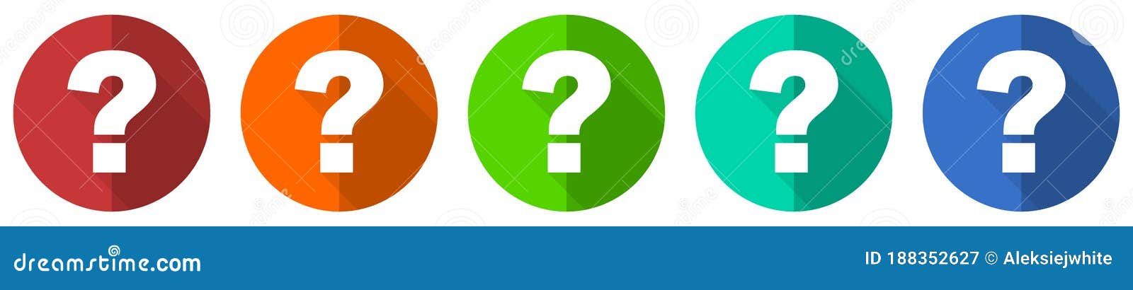 Question Mark Icon Set, Red, Blue, Green and Orange Flat Design Web ...
