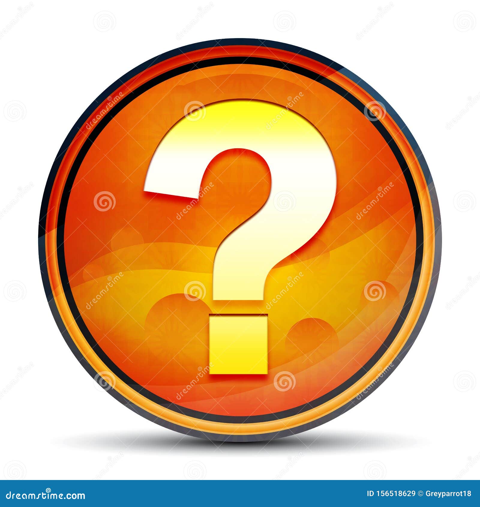 Question Mark Icon Shiny Bright Orange Round Button Illustration Stock ...