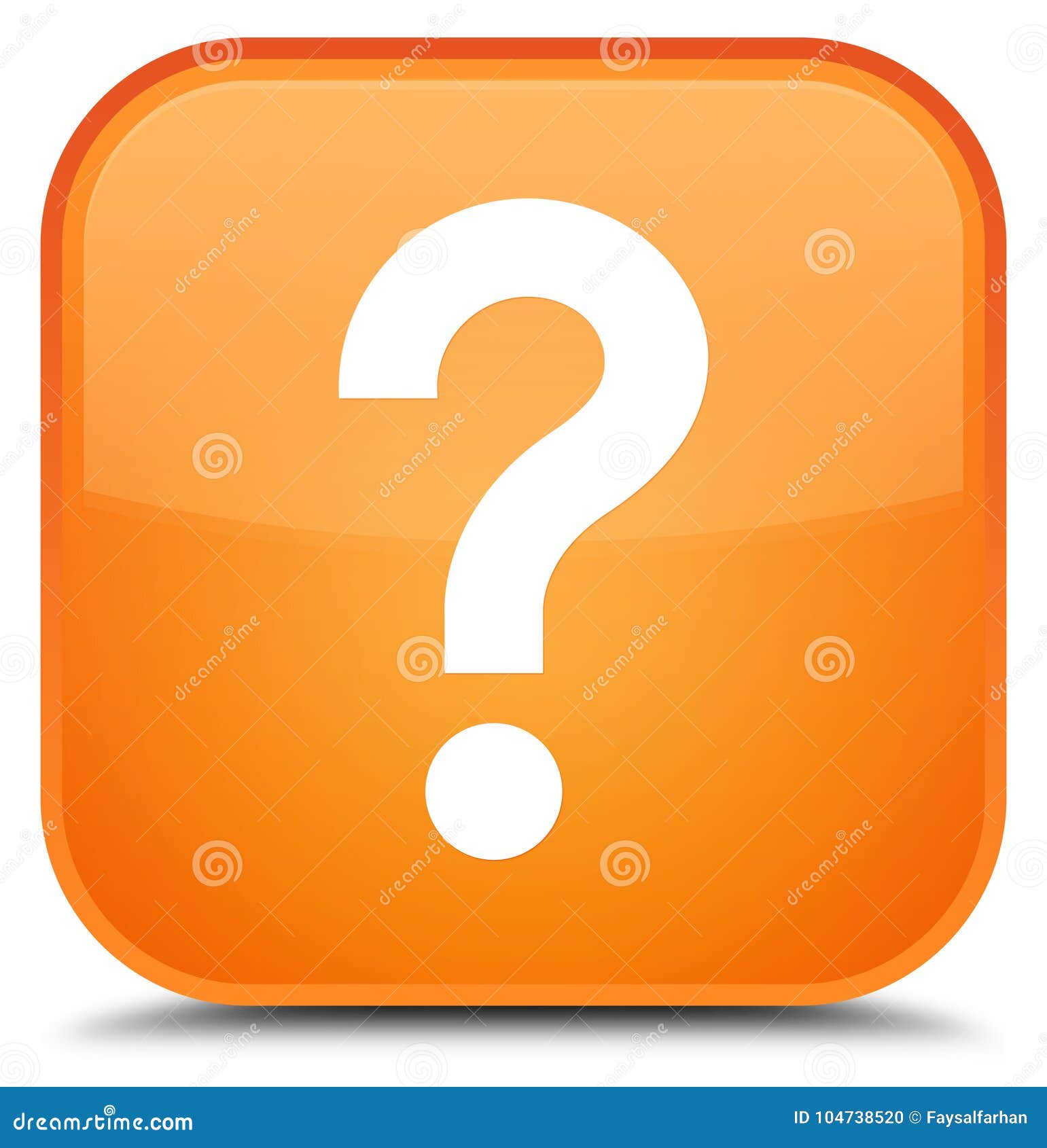 Question Mark Icon Special Orange Square Button Stock Illustration ...