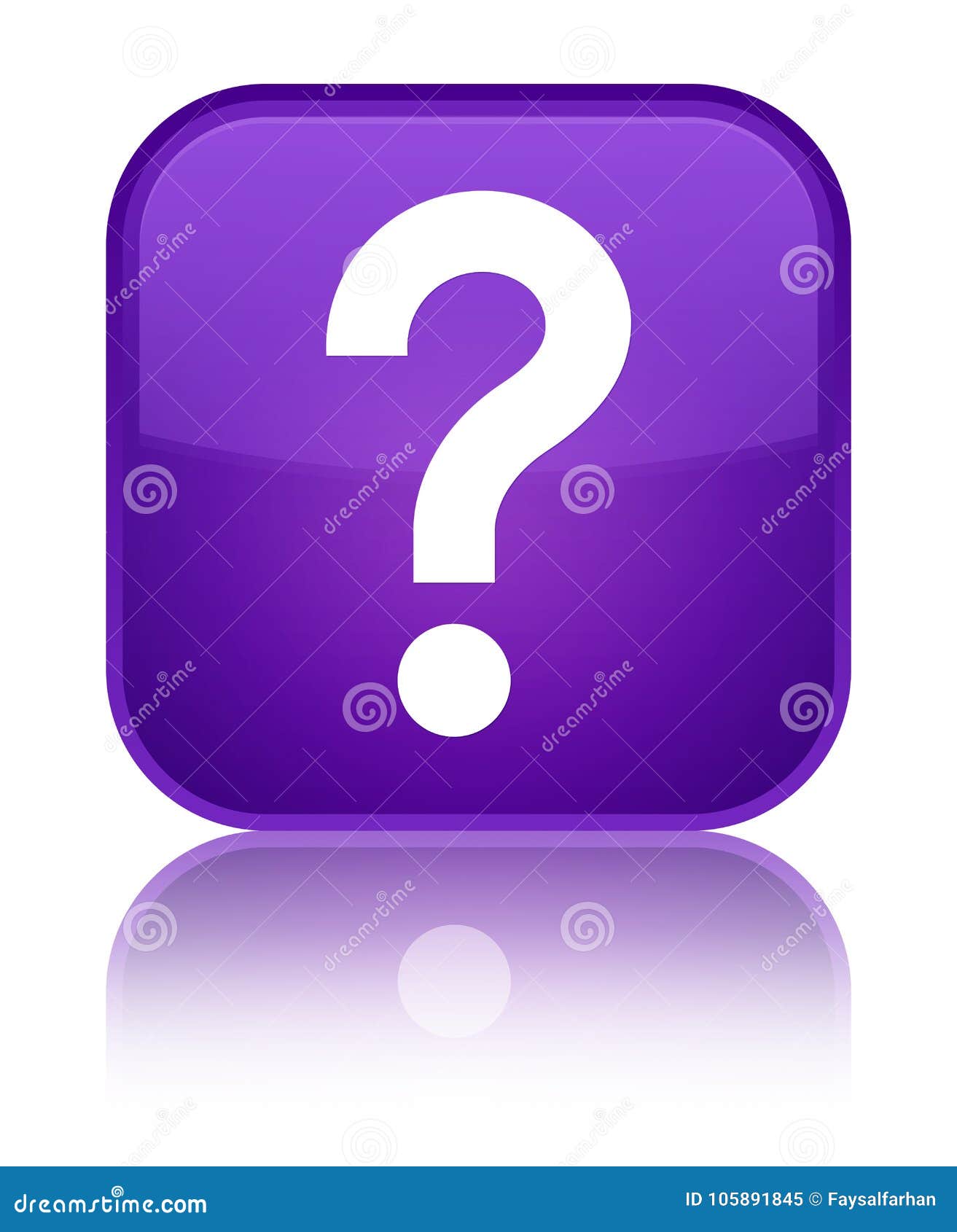 Question Mark Icon Special Purple Square Button Stock Illustration ...