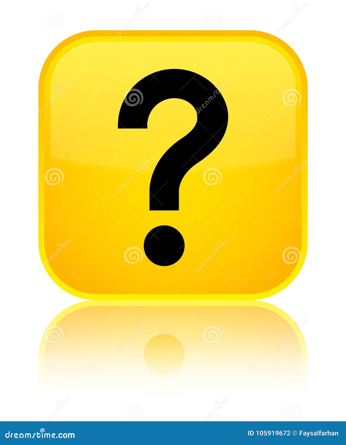 Question Mark Icon Special Yellow Square Button Stock Illustration ...
