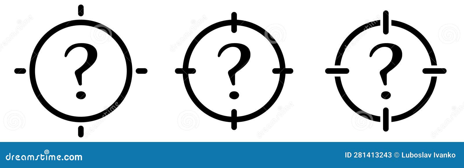 Question Mark Icon in Target Crosshair. Focus on Unknown Concept Stock ...