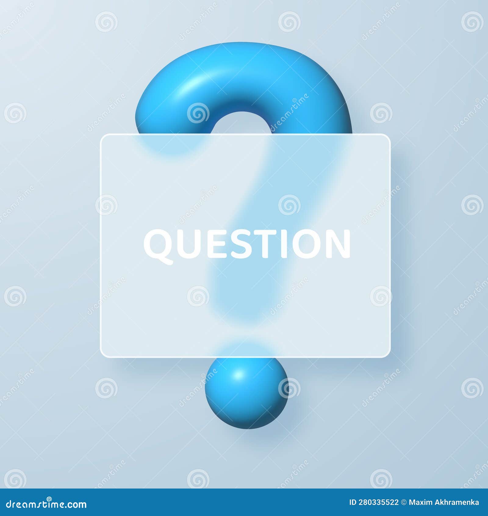 Question Mark Icon with a Transparent Frame for Information. Stock ...