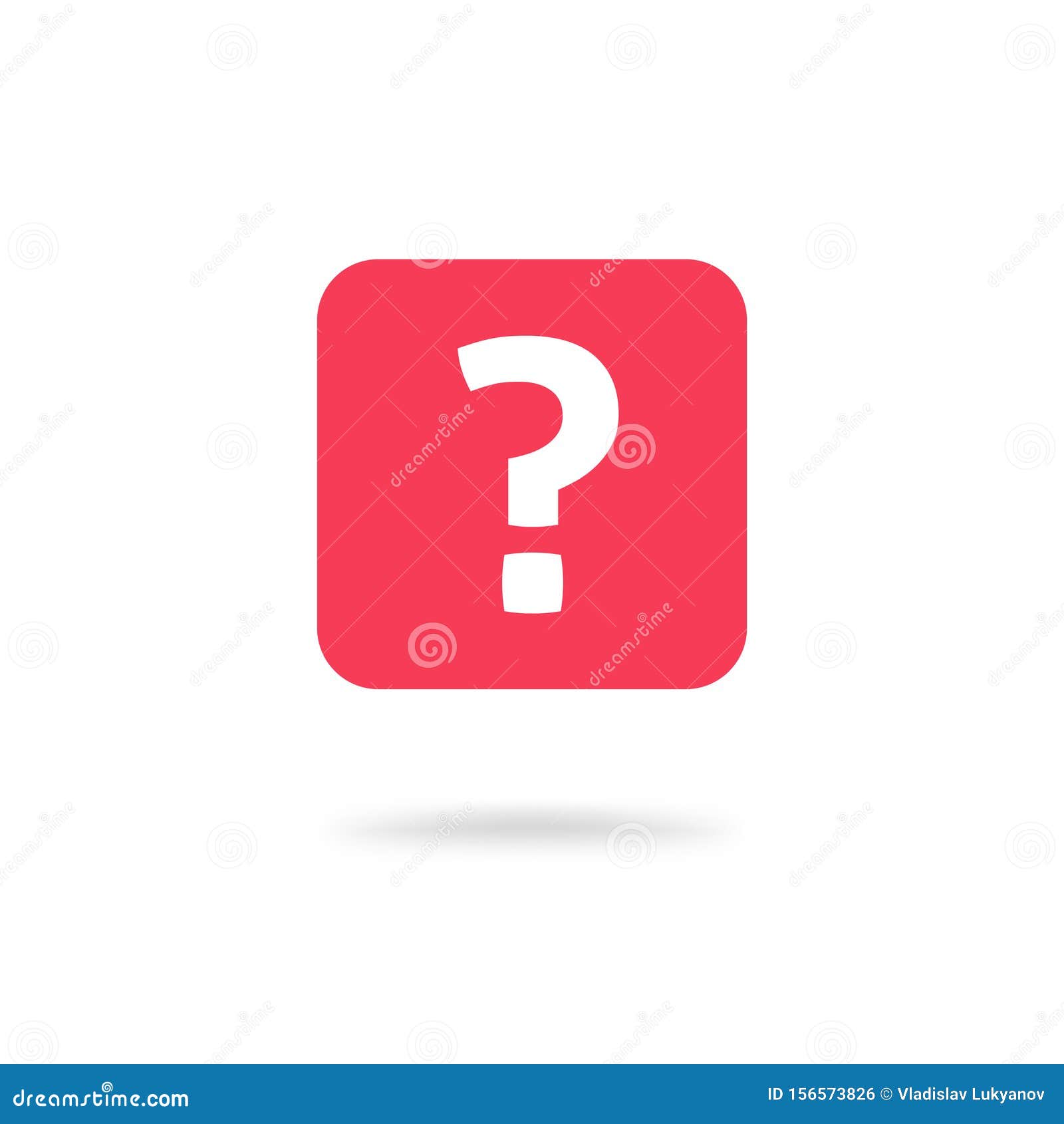 Question Mark Icon Vector Illustration, Flat Red Ask Symbol or Button ...