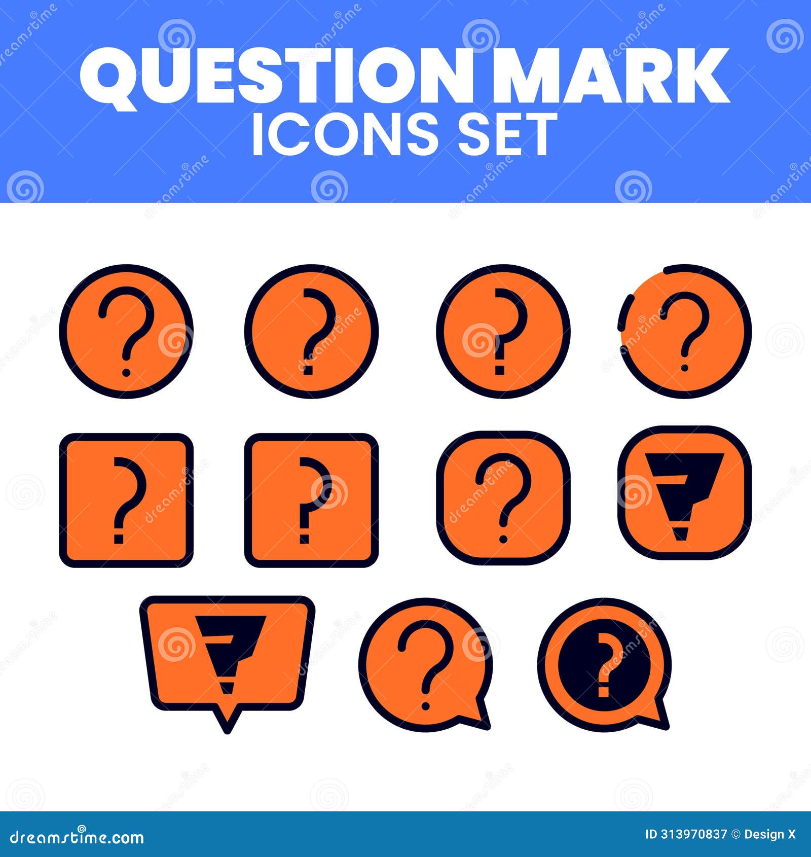 Question Mark Icons Set Vector Question Mark Illustration Curiosity ...