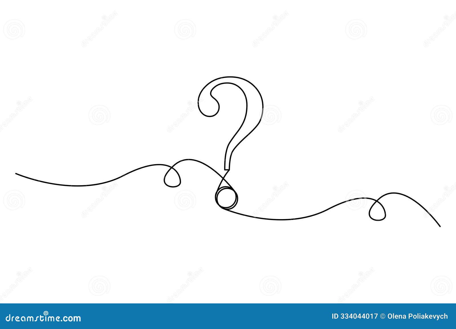 Question Mark Illustration. Continuous Line Drawing. Minimalist Black ...