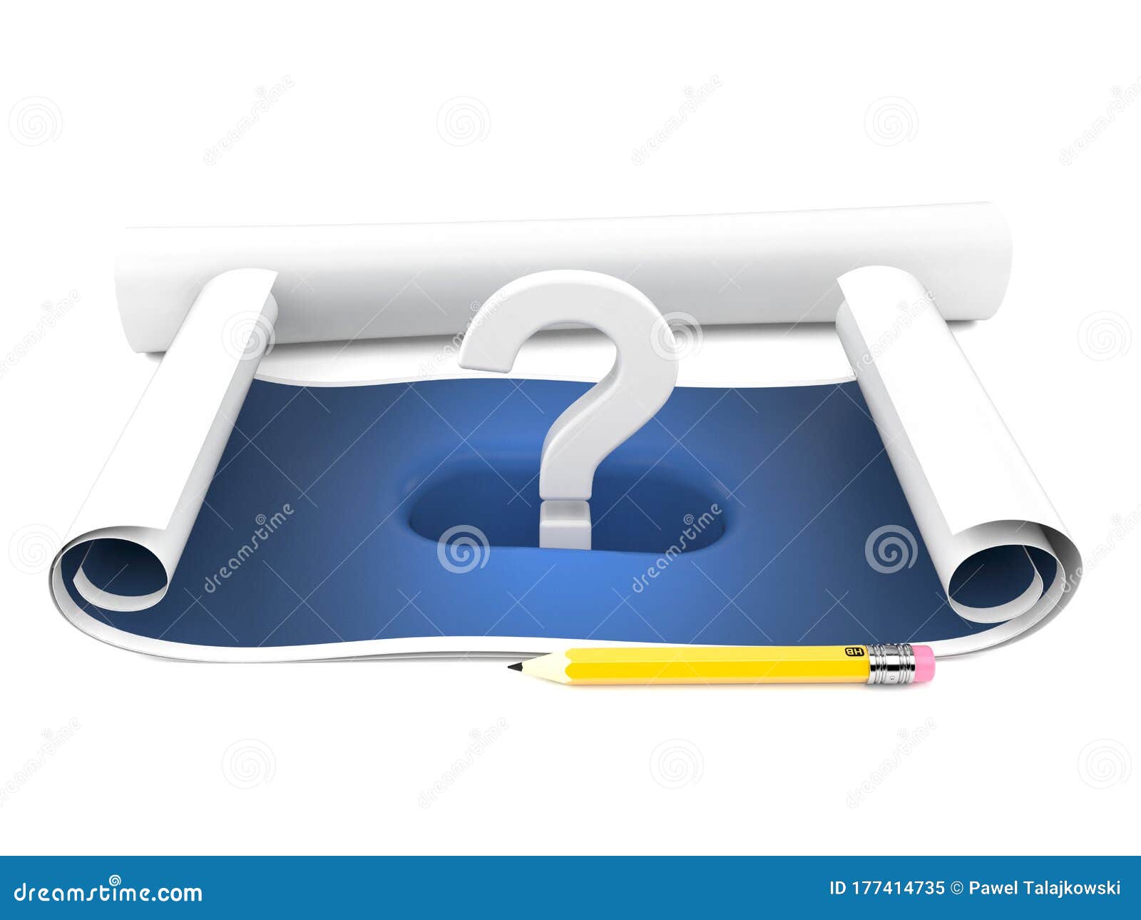 Question Mark Inside Blueprint Stock Illustration - Illustration of ...