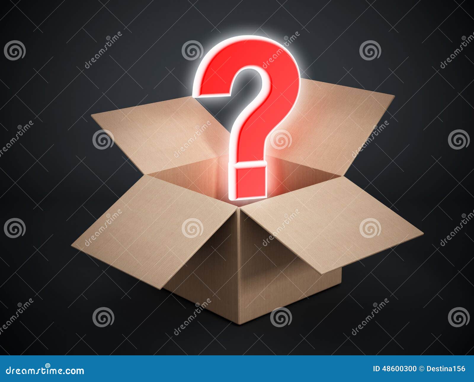 Question Mark Inside the Box Stock Illustration - Illustration of ...