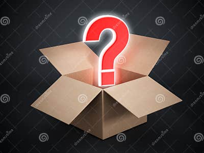 Question Mark Inside the Box Stock Illustration - Illustration of ...