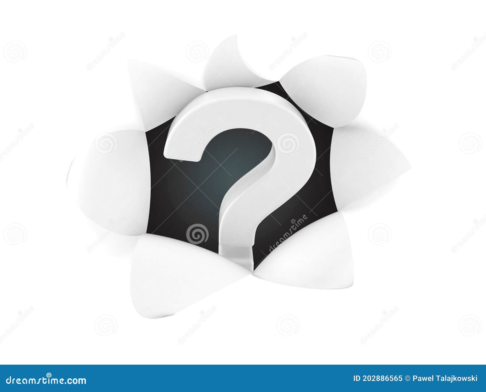 Old Torn Map With A Question Mark, Black-and-white, Isolated Royalty ...