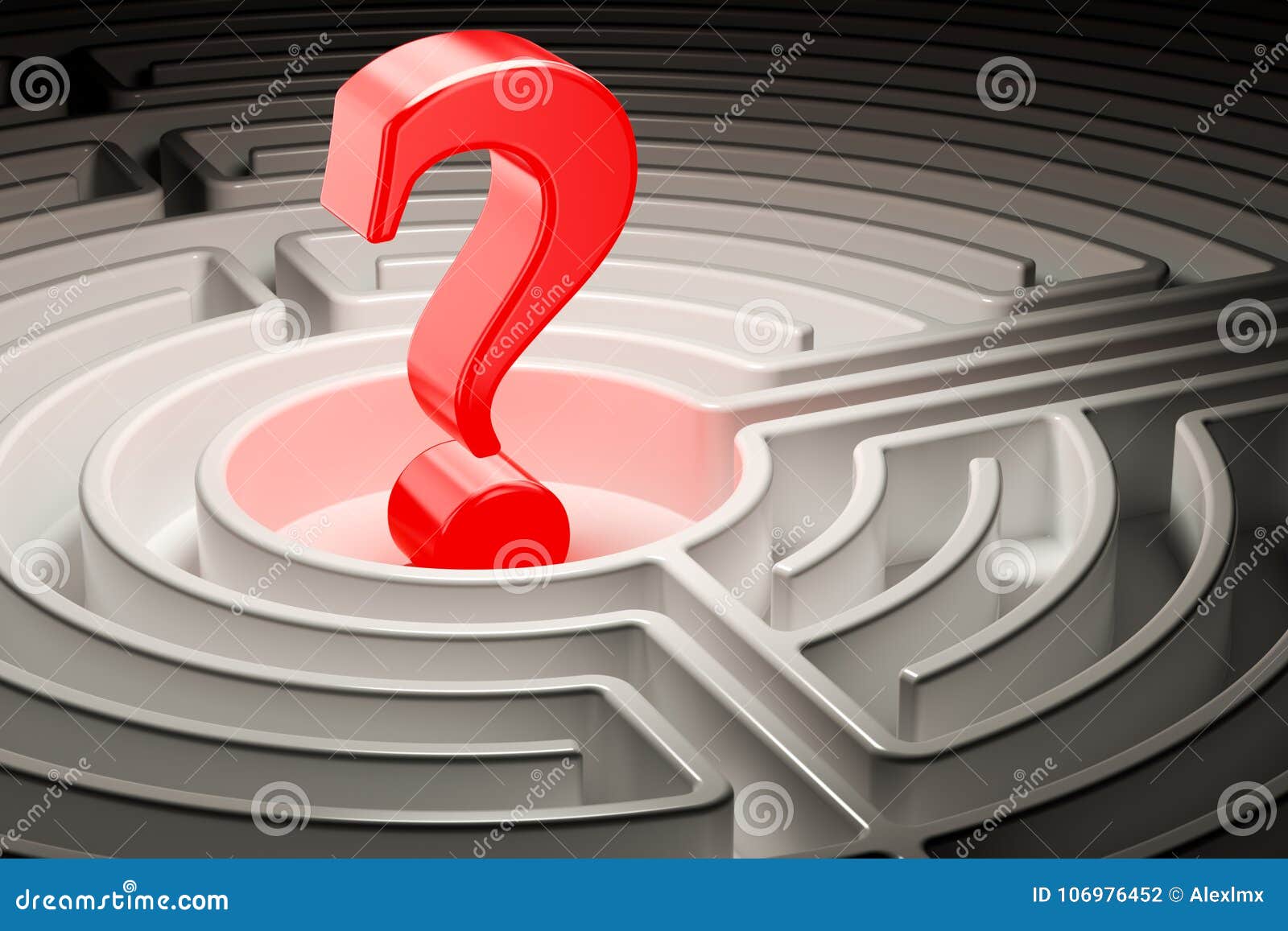 Question Mark Inside Labyrinth Maze, 3D Stock Illustration ...
