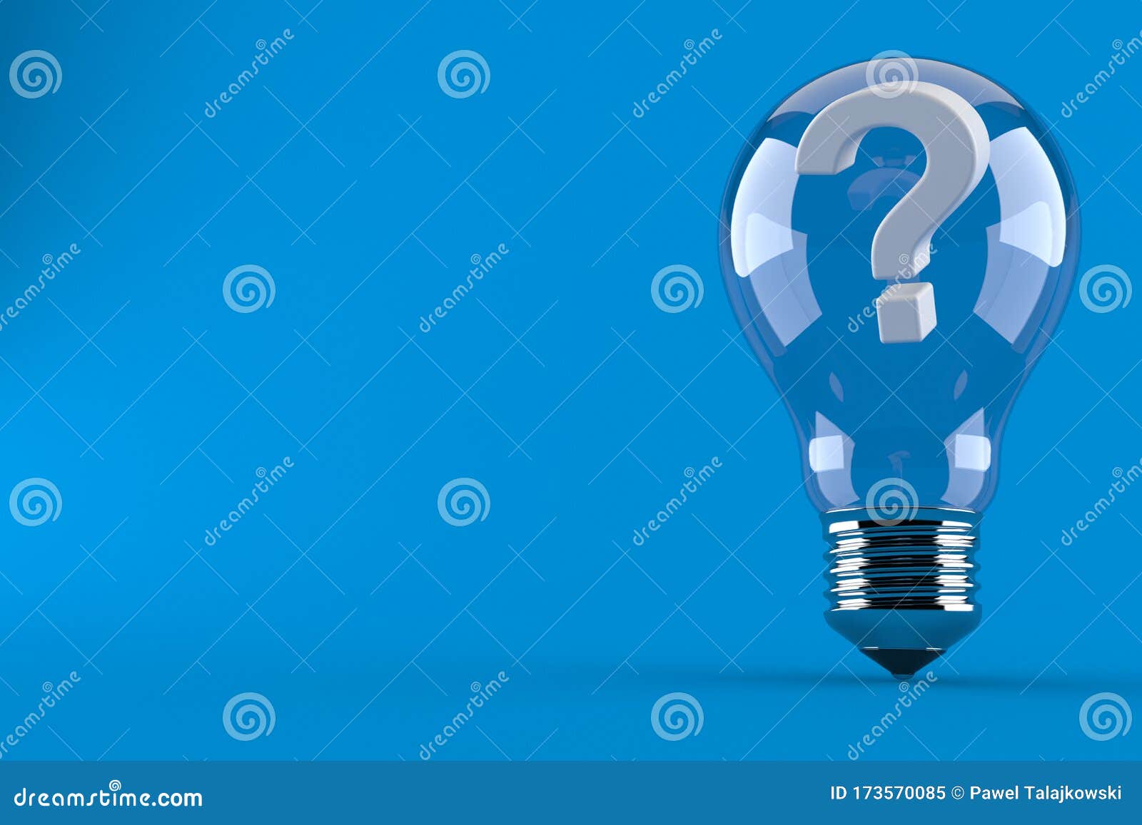 Question Mark Inside Light Bulb Stock Illustration - Illustration of ...