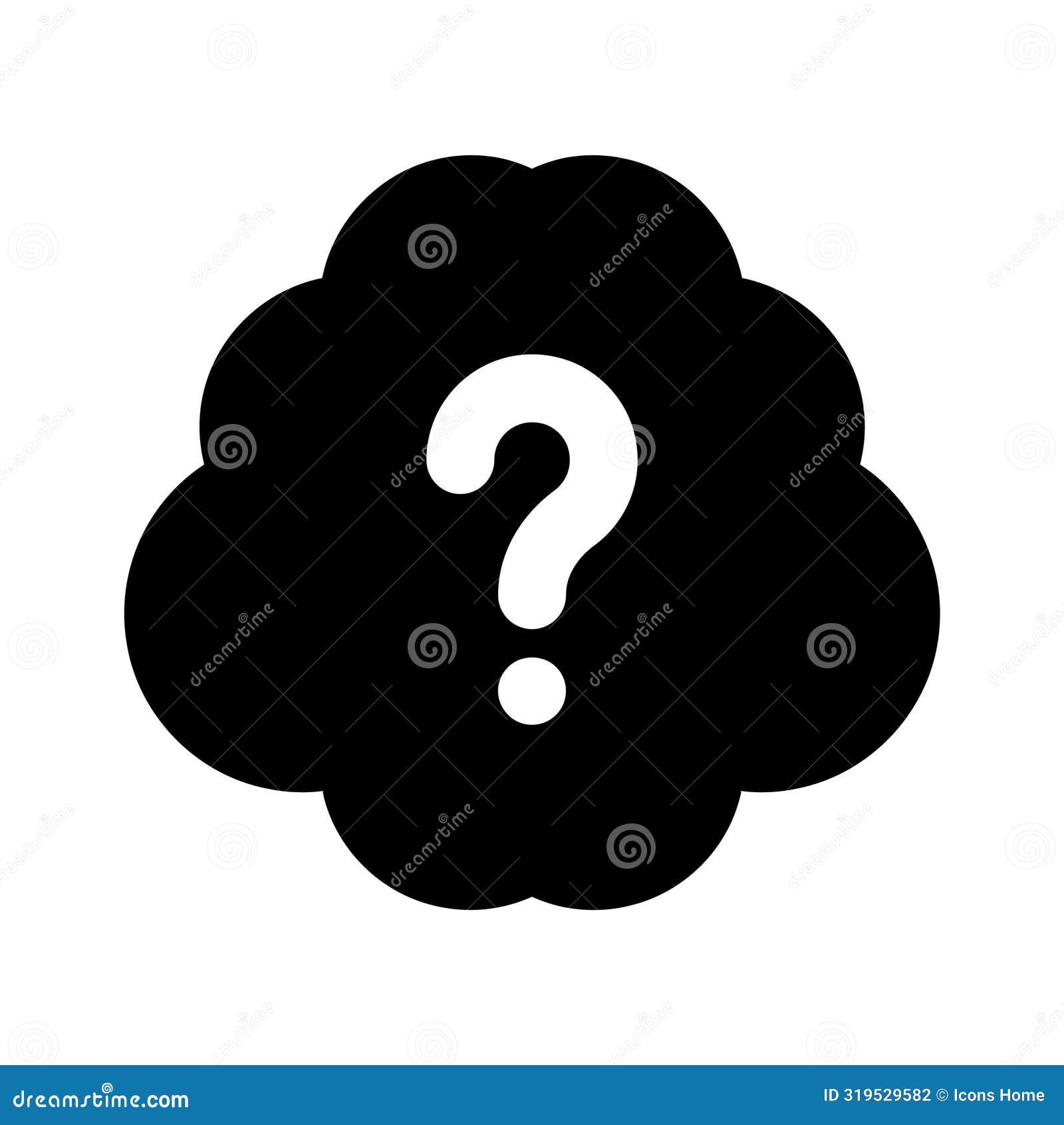 Question Mark Inside Mind, Well Designed Icon of Confused Mind Stock ...