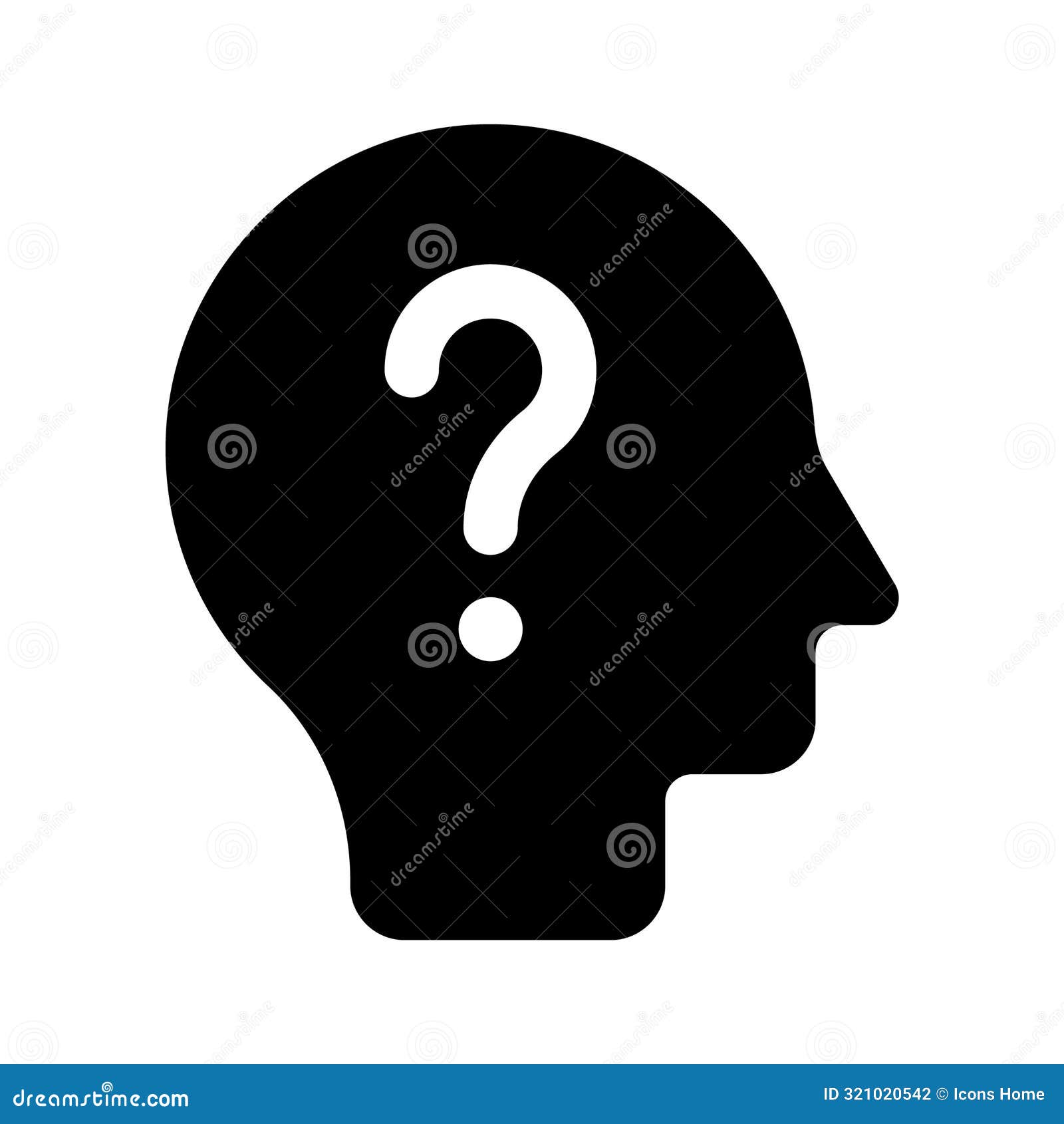 Question Mark Inside Mind, Well Designed Icon of Confused Mind Stock ...