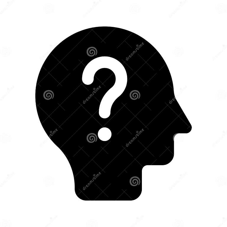 Question Mark Inside Mind, Well Designed Icon of Confused Mind Stock ...