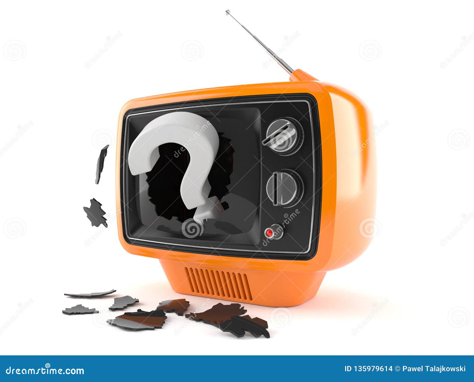 Question Mark Inside Old Tv Stock Illustration - Illustration of symbol ...