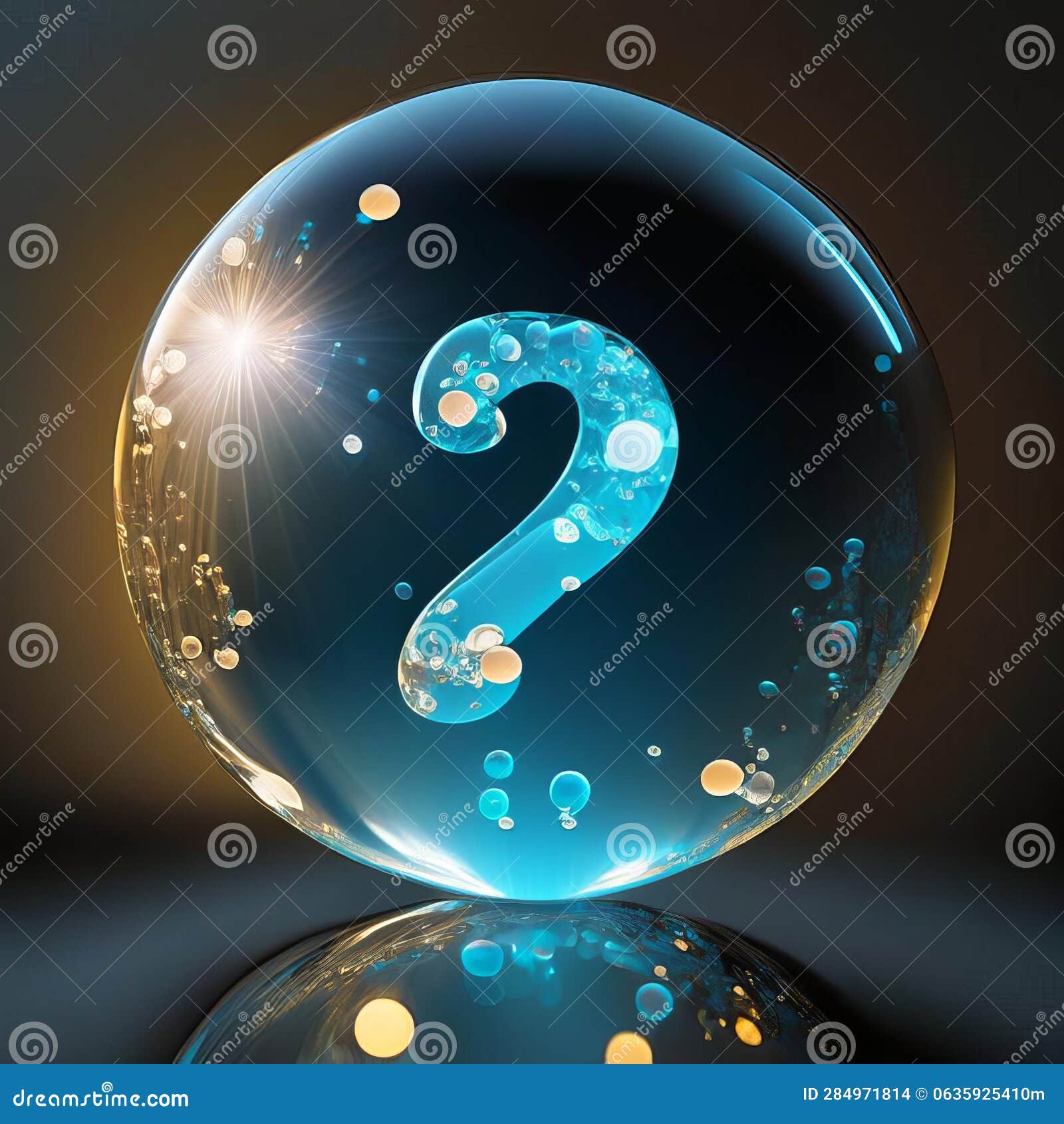 Question Mark Inside a Soap Bubble. Stock Illustration - Illustration ...