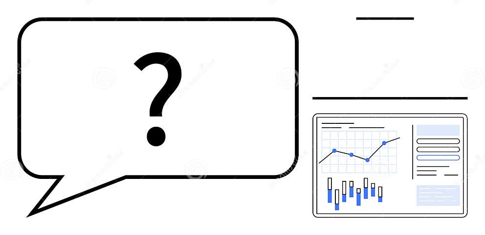 Question Mark Inside Speech Bubble Highlighting Uncertainty in Chart ...