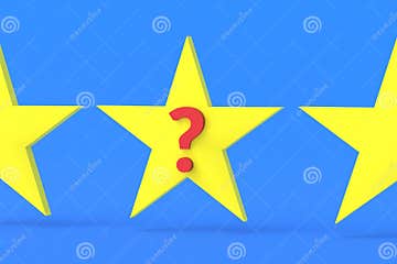 A Question Mark Inside Star on Blue Background Stock Illustration ...