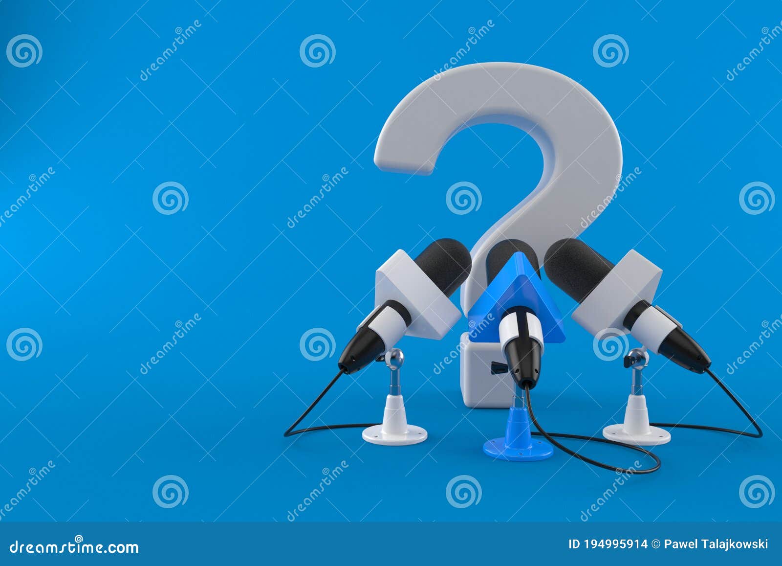 Question Mark with Interview Microphones Stock Illustration ...