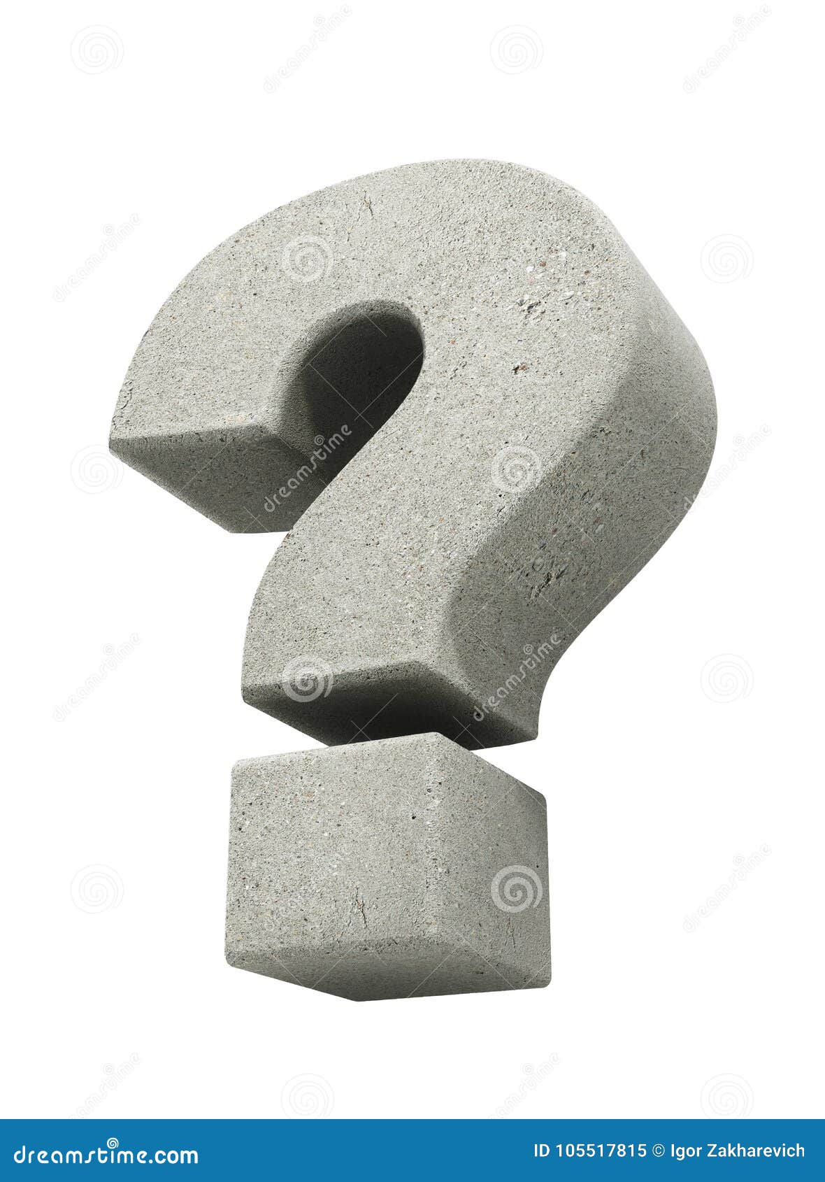 Question Mark, Isolated on White Background.Texture Surface of Concrete ...
