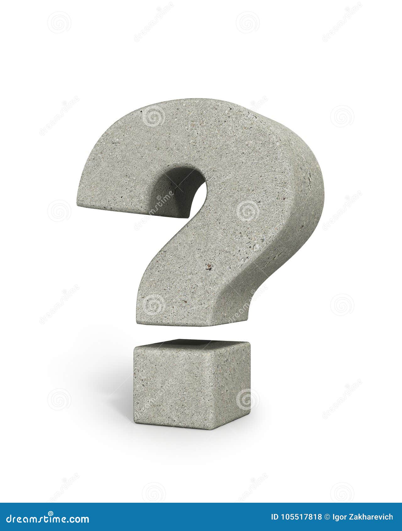 Question Mark, Isolated on White Background.Texture Surface of Concrete ...