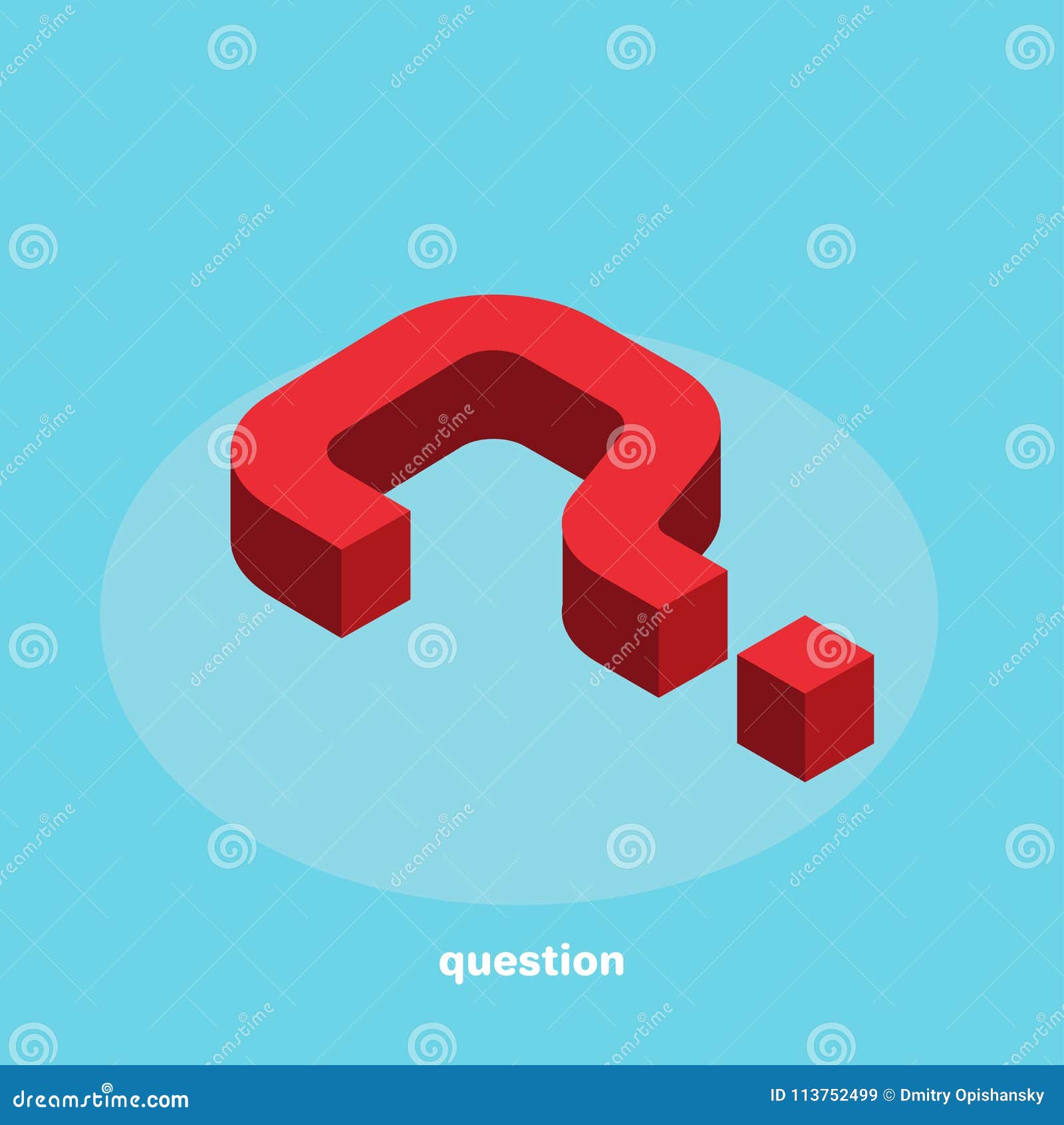 Question Mark in Isometric Style Stock Vector - Illustration of query ...