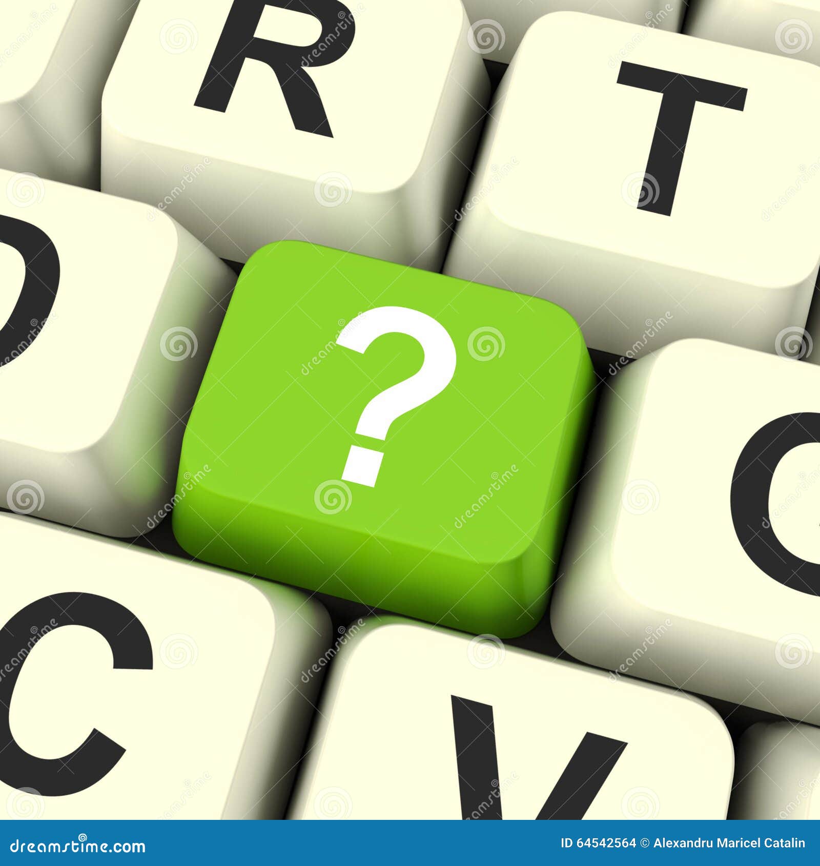 Question Mark Key Shows Doubt and Help Stock Photo - Image of idea ...