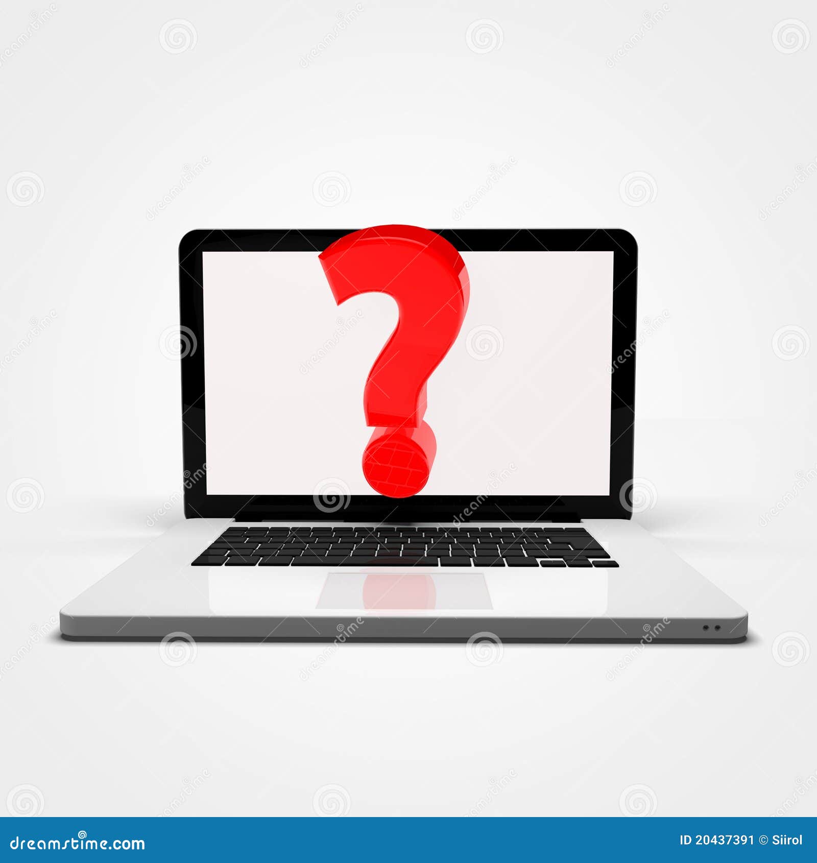 Question Mark in a Laptop stock illustration. Illustration of sign ...