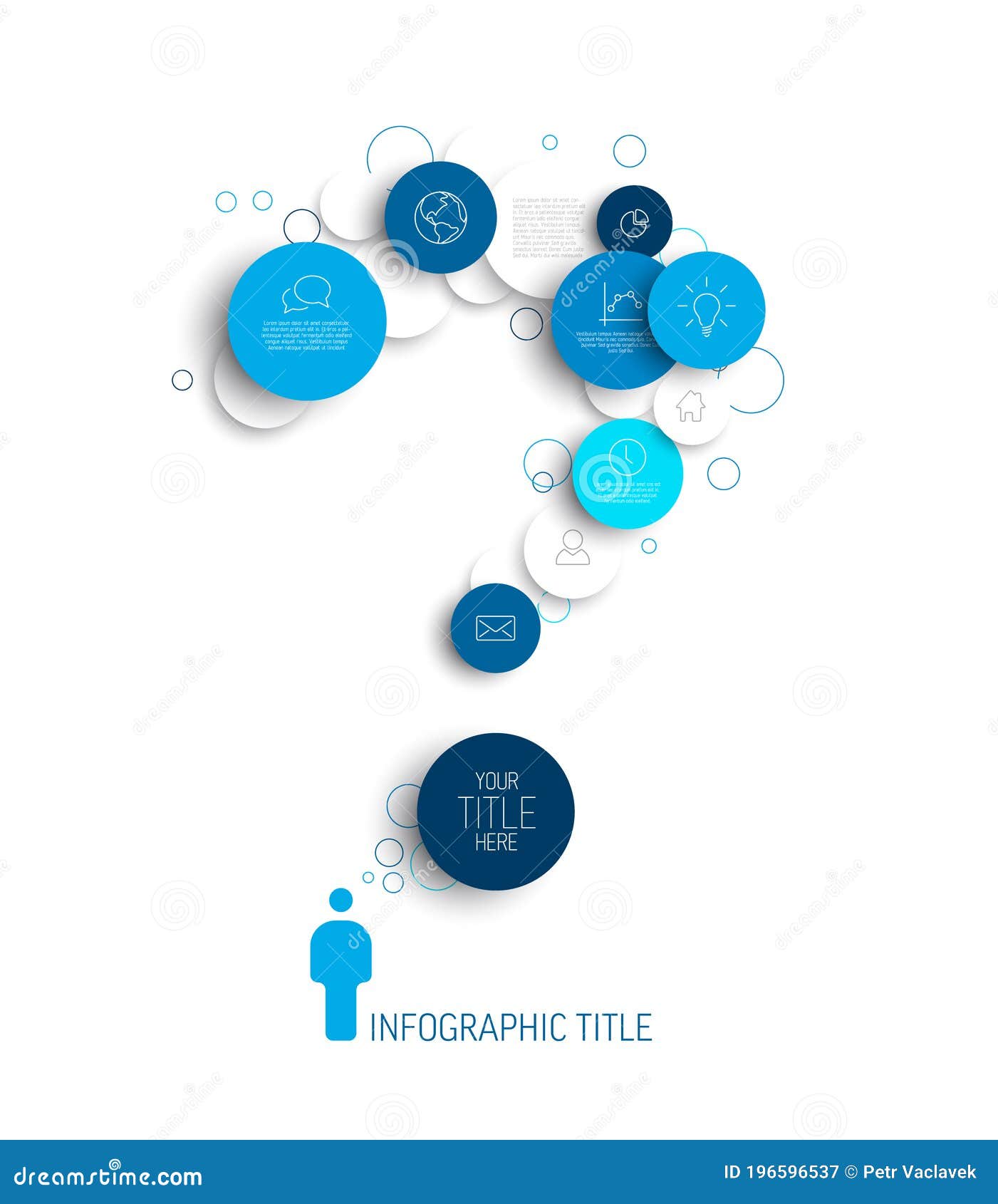 Question Mark - Light Blue Vector Abstract Circles Infographic Template ...