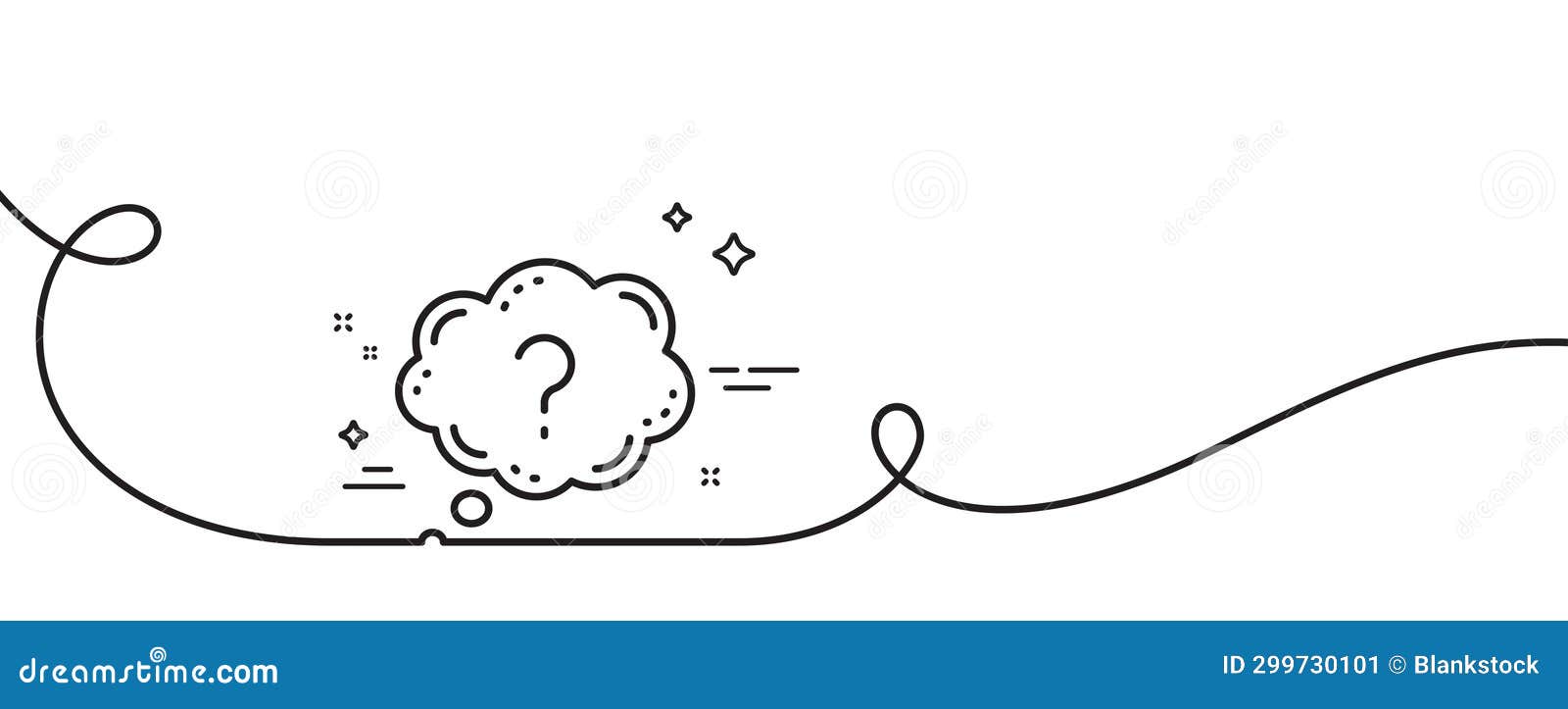 Question Mark Line Icon. Quiz Chat Bubble Sign. Continuous Line with ...